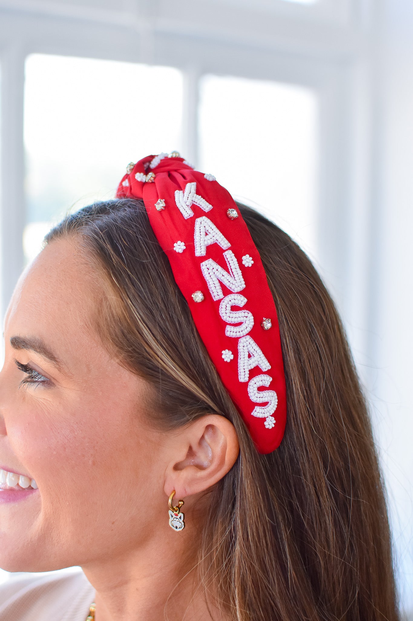 Beaded Kansas City Chiefs Headband | EB and Co. | Boutique: Brookside/Plaza